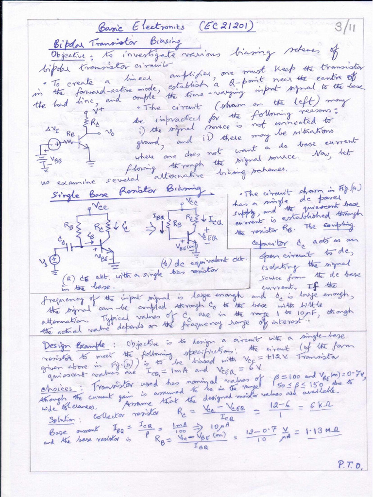 Bipolar Transisitor Biasing | PDF