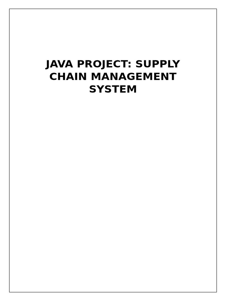 Supply Chain Management System Documentation | PDF | Supply Chain | Databases