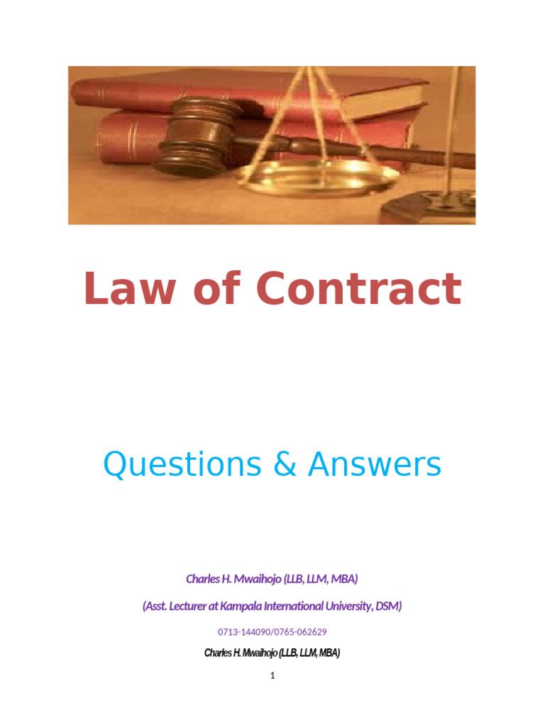 Contract Q&a New 1 | PDF | Auction | Damages