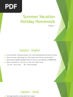 Class-3 Holiday Homework | PDF