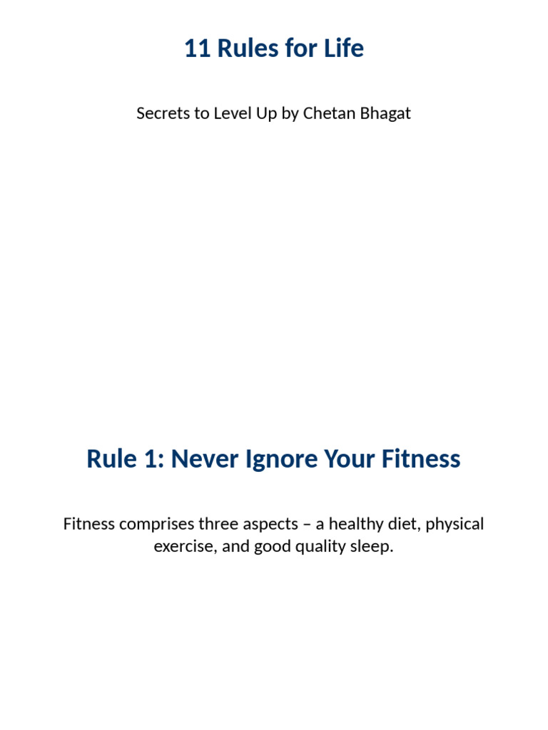 11 Rules for Life: Level Up Guide | PDF