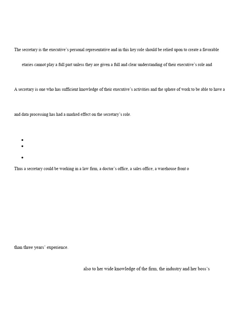 Secretarial Role and Functions - 085622 | PDF | Classified Information ...