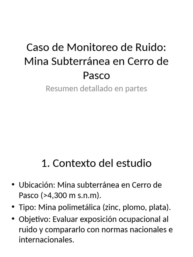 Caso Monitoreo Ruido Mina Cerro Pasco | PDF