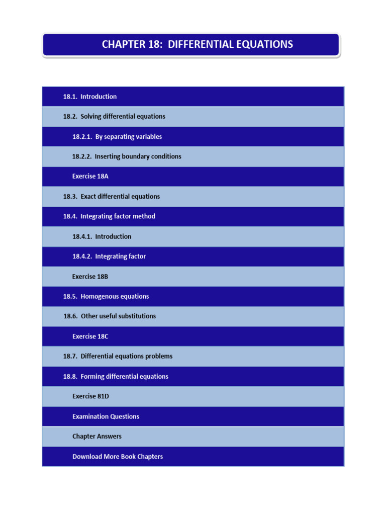 Pure Math Differential Equations | PDF | Equations | Differential Equations