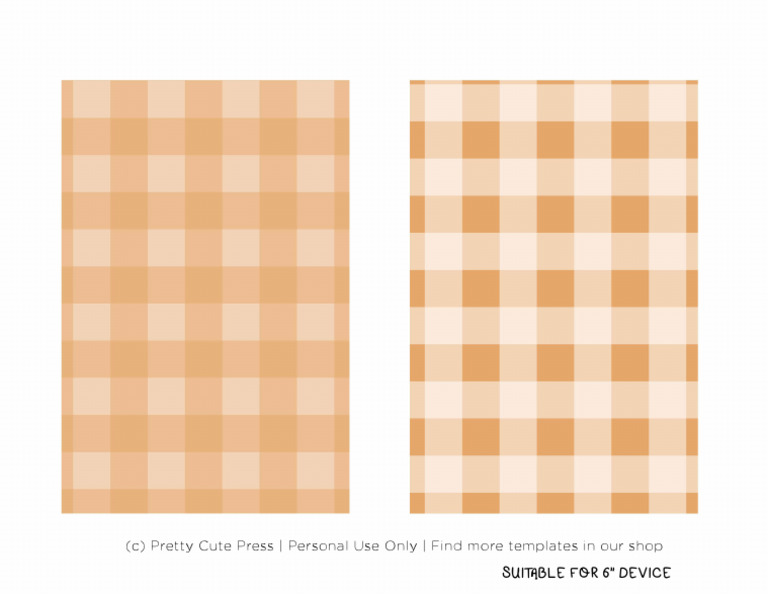 Fall Gingham Kindle 6-Inch Cardstock Insert Freebie | PDF