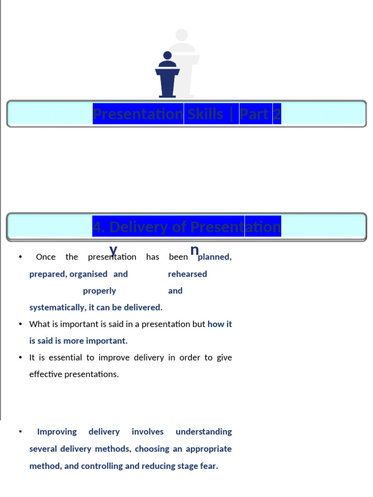 Unit 4 Lec 2 Presentation Skills Part 2 Notes | PDF | Improvisation ...