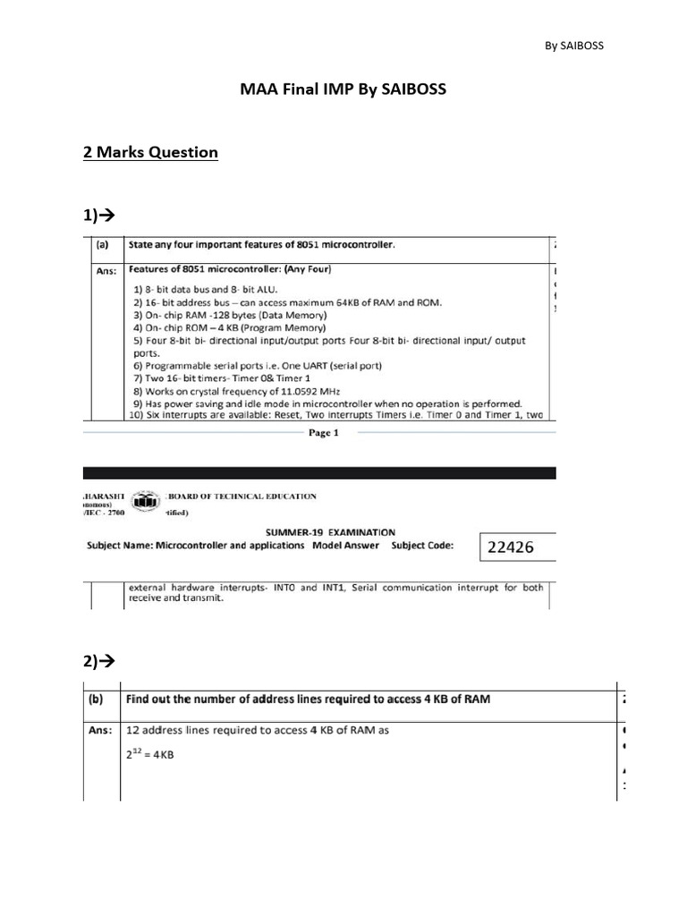 Maa Final Imp Questions by Saiboss | PDF | Assembly Language ...