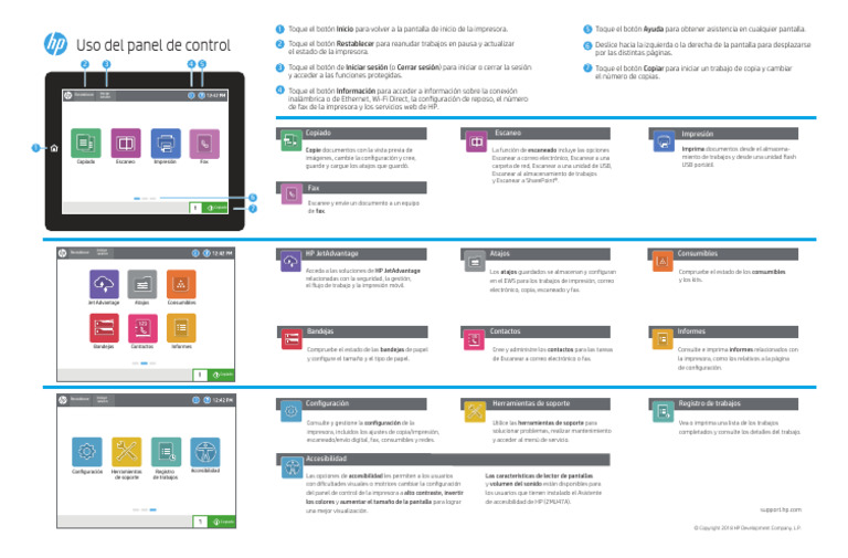 Uso Del Panel de Control - FutureSmart 4 | PDF | Impresora (Computación ...