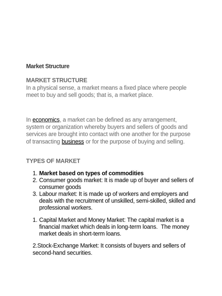 Understanding Market Structures and Types | PDF | Monopoly | Market ...