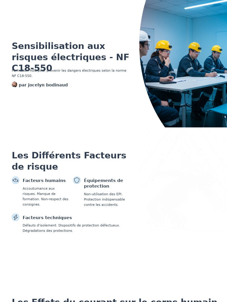 Sensibilisation Aux Risques Electriques NF C18 550 | PDF | Électricité | Électromagnétisme