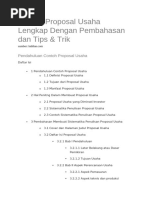 Contoh Kerangka Proposal Usaha | PDF