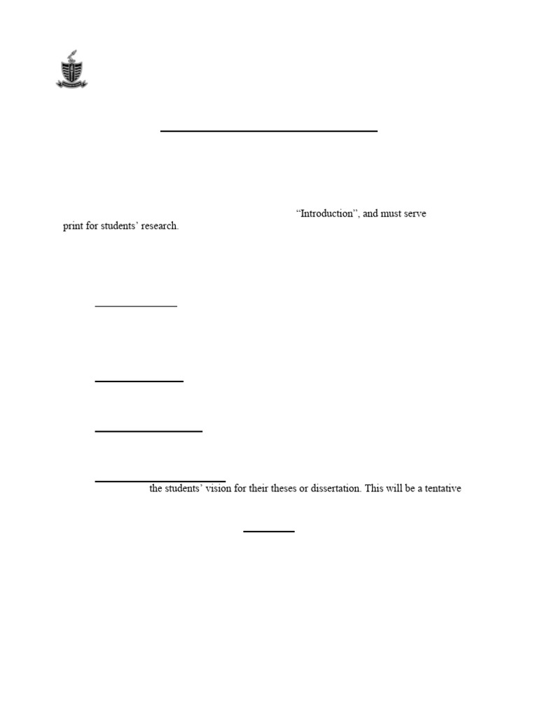 Revised Outline For Chapter One and Formatting of Dissertations and ...