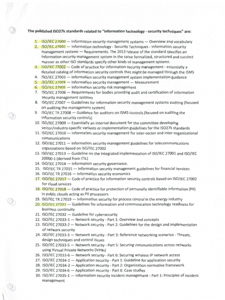 ISO27000 Family | PDF