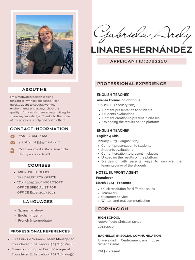 Cv-Resume Gabriela Linares | PDF | Communication