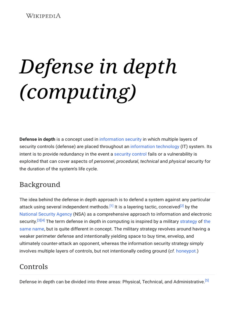 Defense in Depth (Computing) | PDF | Information Age | Systems Engineering