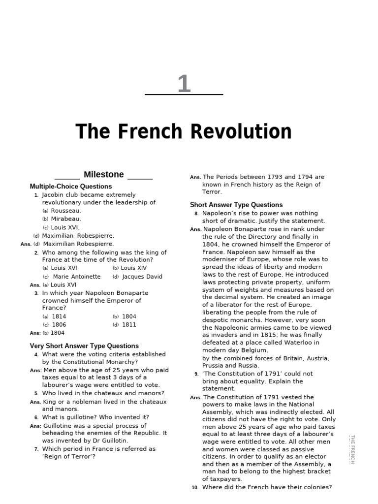 The French Revolution | PDF | Reign Of Terror | Maximilien Robespierre