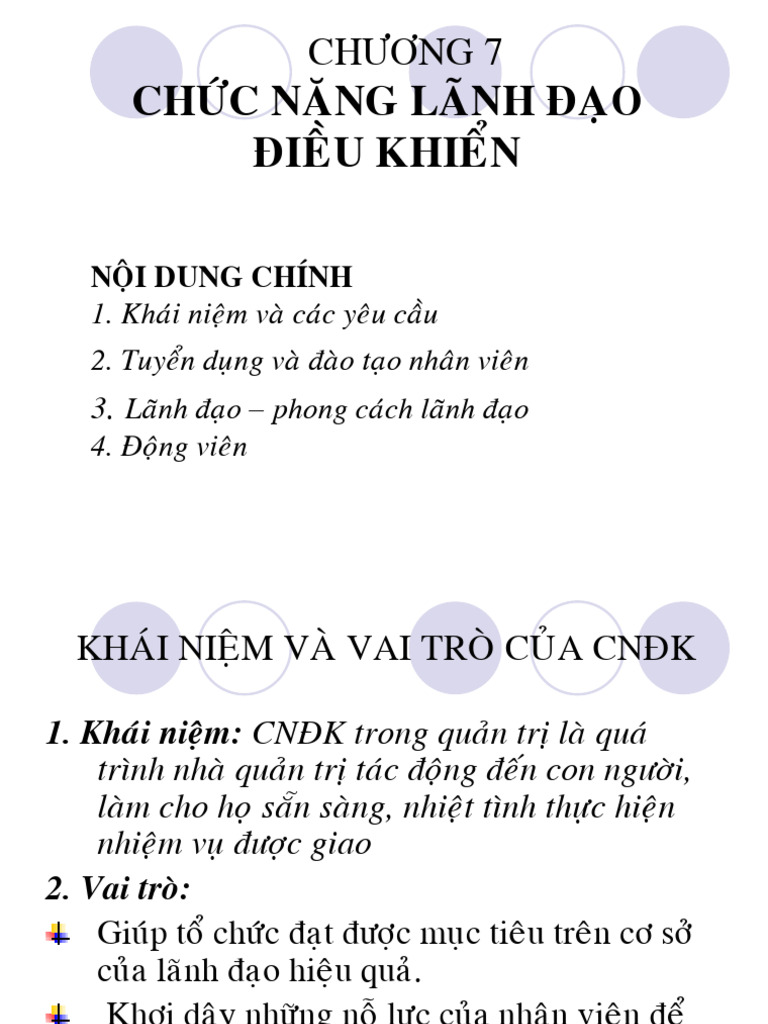 Chuong 7 - Chuc Nang Lanh Dao - Dieu Khien | PDF