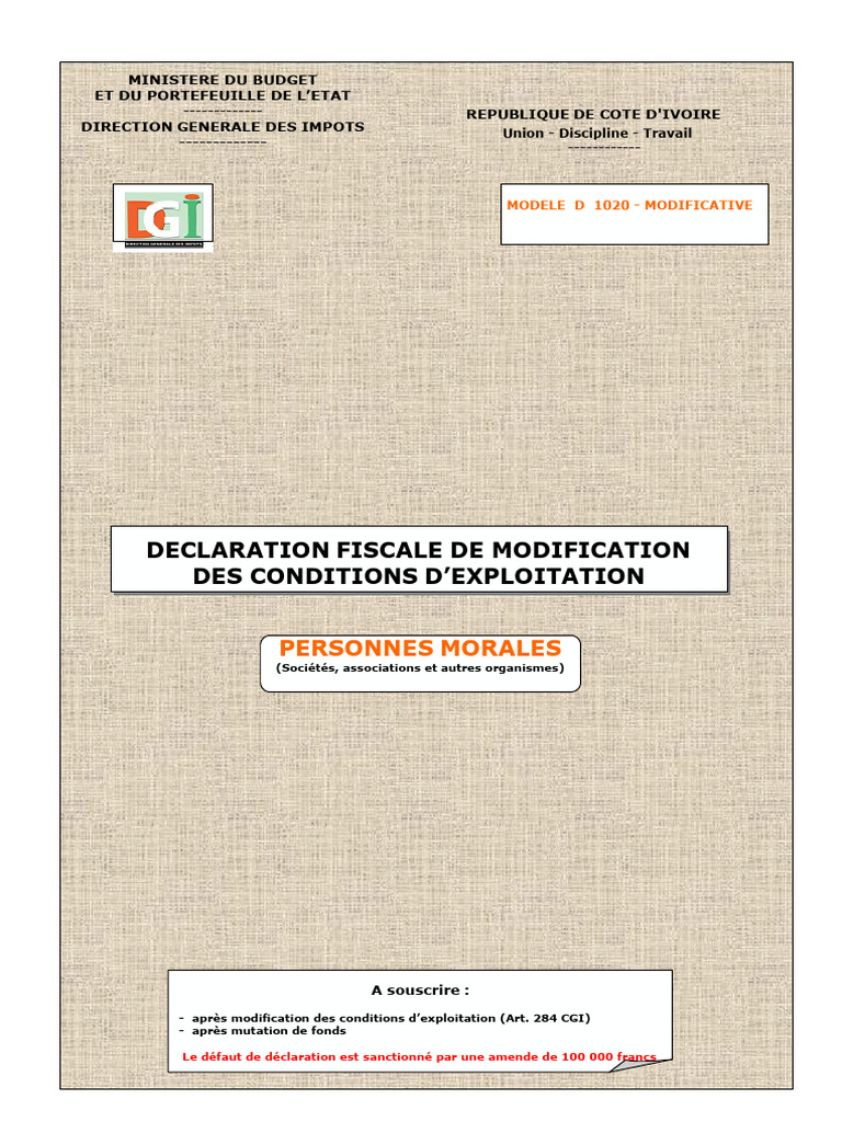 Déclaration Fiscale Modificative DFE | PDF | Impôts | Économie