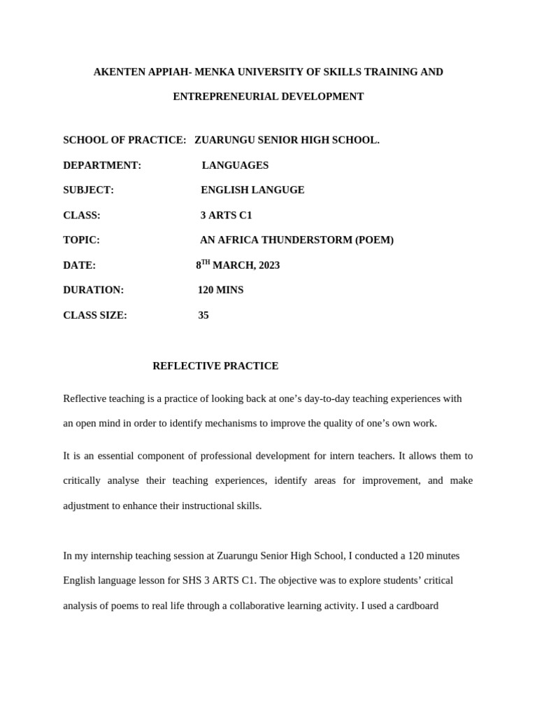 RICH Reflective Practice | PDF | Reflective Practice | Poetry