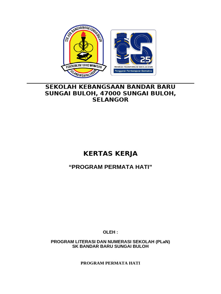Kertas Kerja Program Permata Hati 2024 | PDF