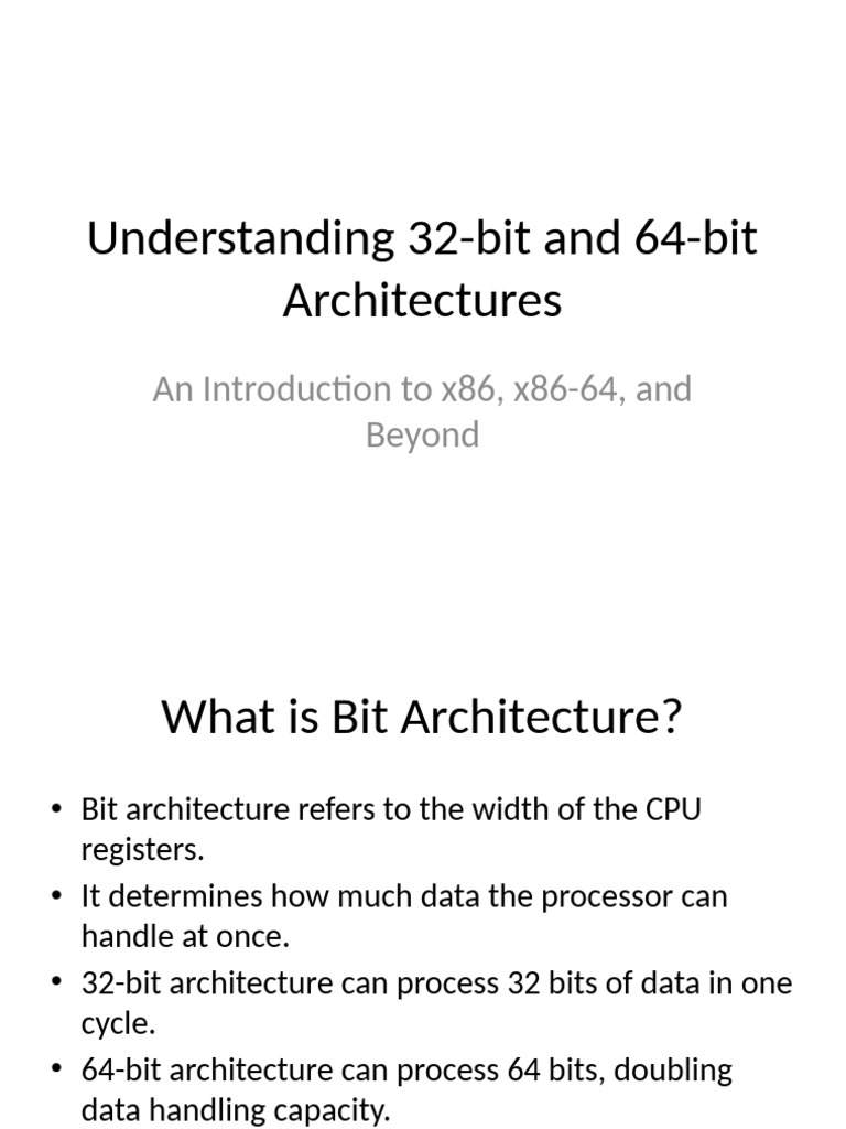 32-bit vs 64-bit Architecture Explained | PDF