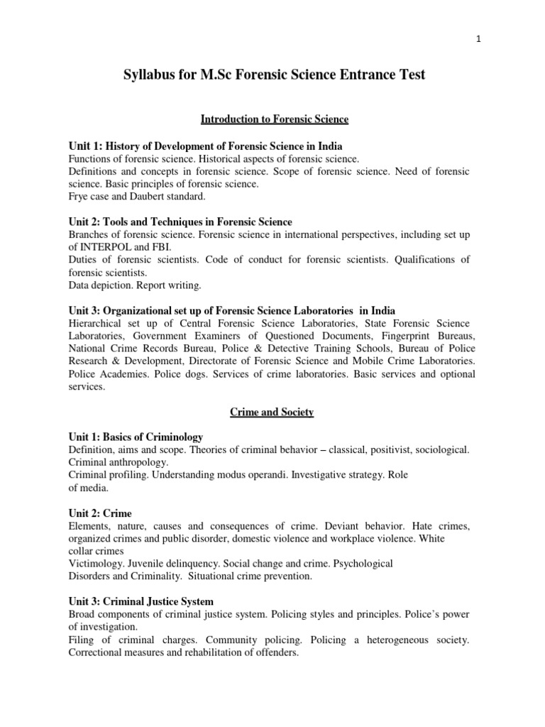 MSC Entrance Forensic Science | PDF | Crime Scene | Fingerprint