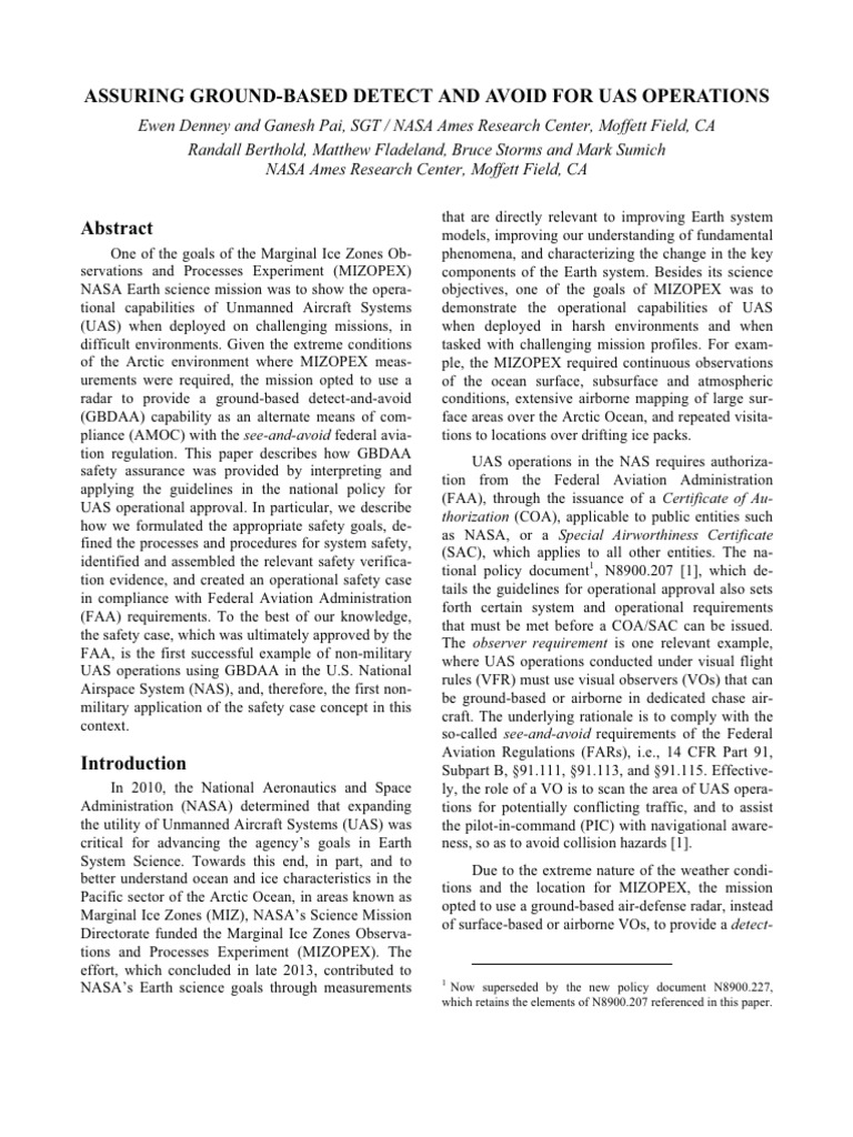 Assuring Ground-Based Detect and Avoid For Uas Operations | PDF | Air Traffic Control | Unmanned ...