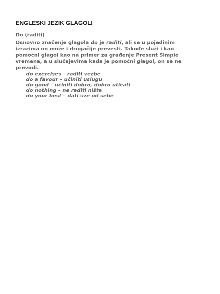 Engleski Glagol To Be | PDF