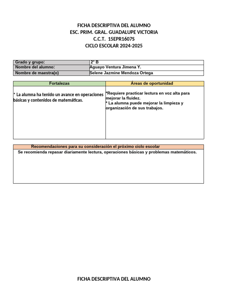 Fichas Descriptivas 2B | PDF | Lectura (proceso) | Metodos de aprendizaje