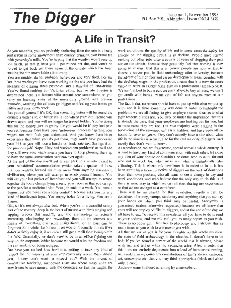 Digger 1 - 39 (1998 - 2006) | PDF | Archaeology | Excavation (Archaeology)