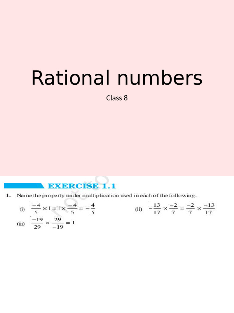 Rational Numbers Class 8 | PDF