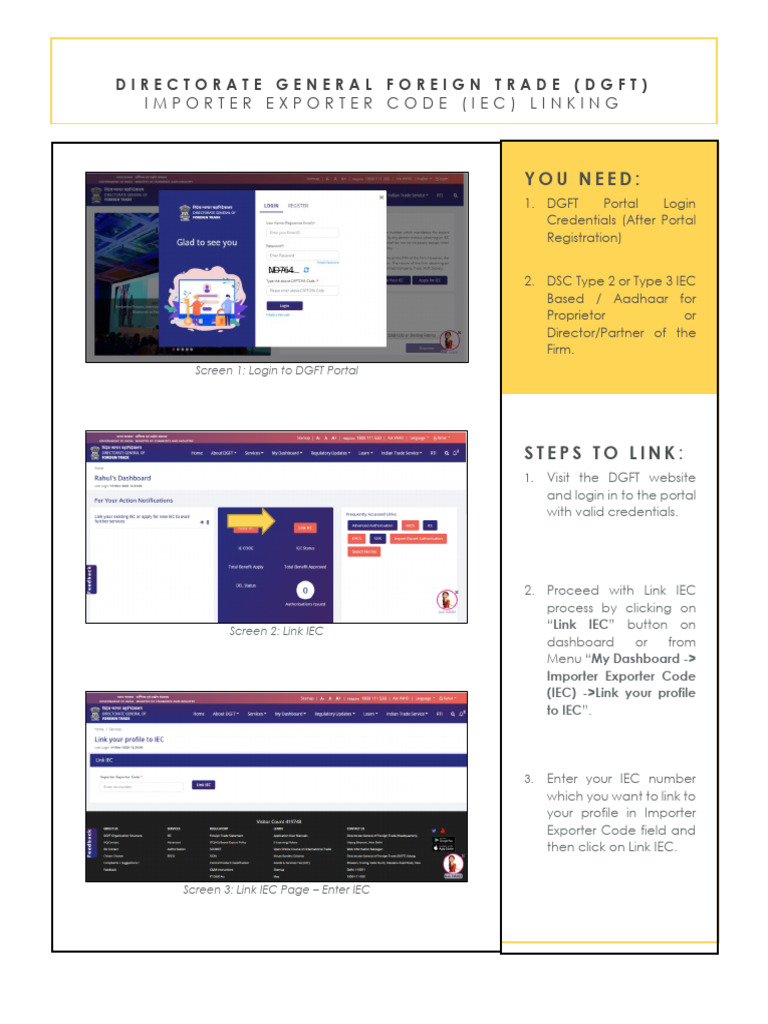 DGFT Website Link Your IEC | PDF | Software | Computing