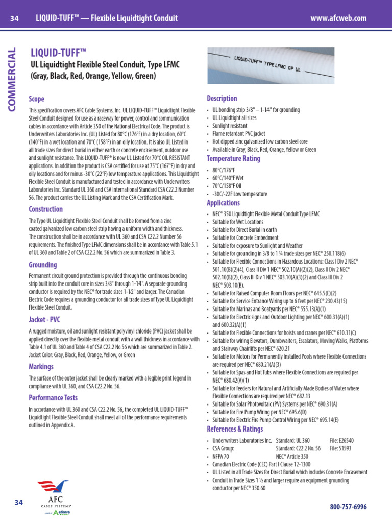 Liquid-Tuff™: UL Liquidtight Flexible Steel Conduit, Type LFMC (Gray ...