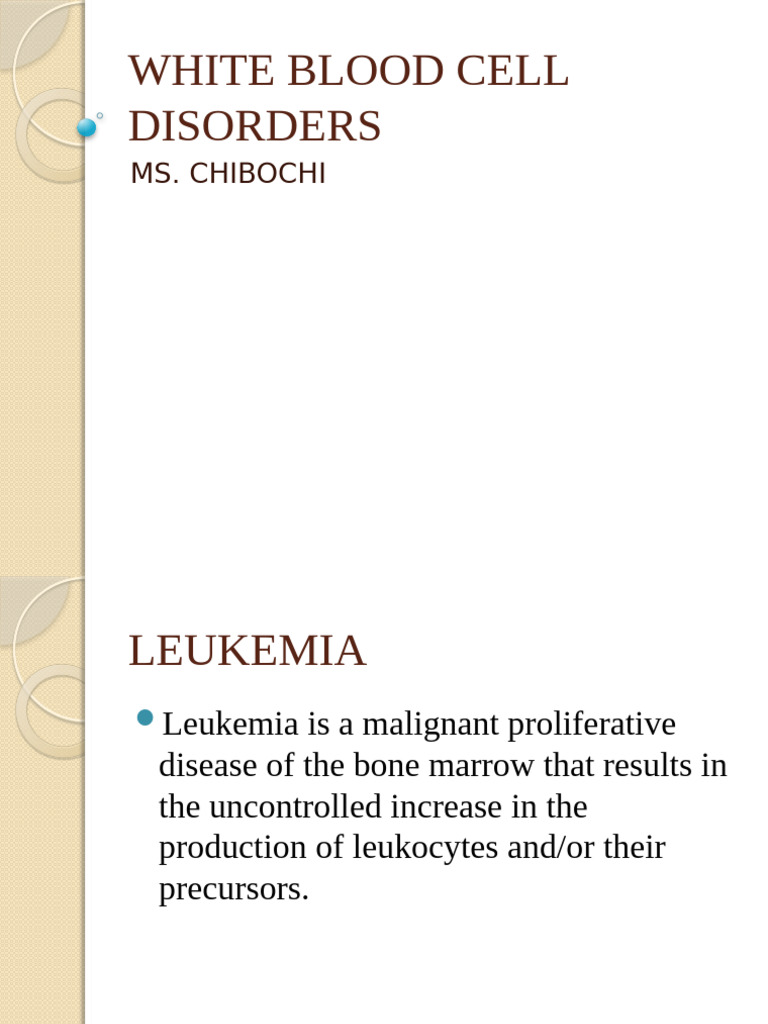 White Blood Cell Disorders (1) - 1 | PDF | Leukemia | White Blood Cell