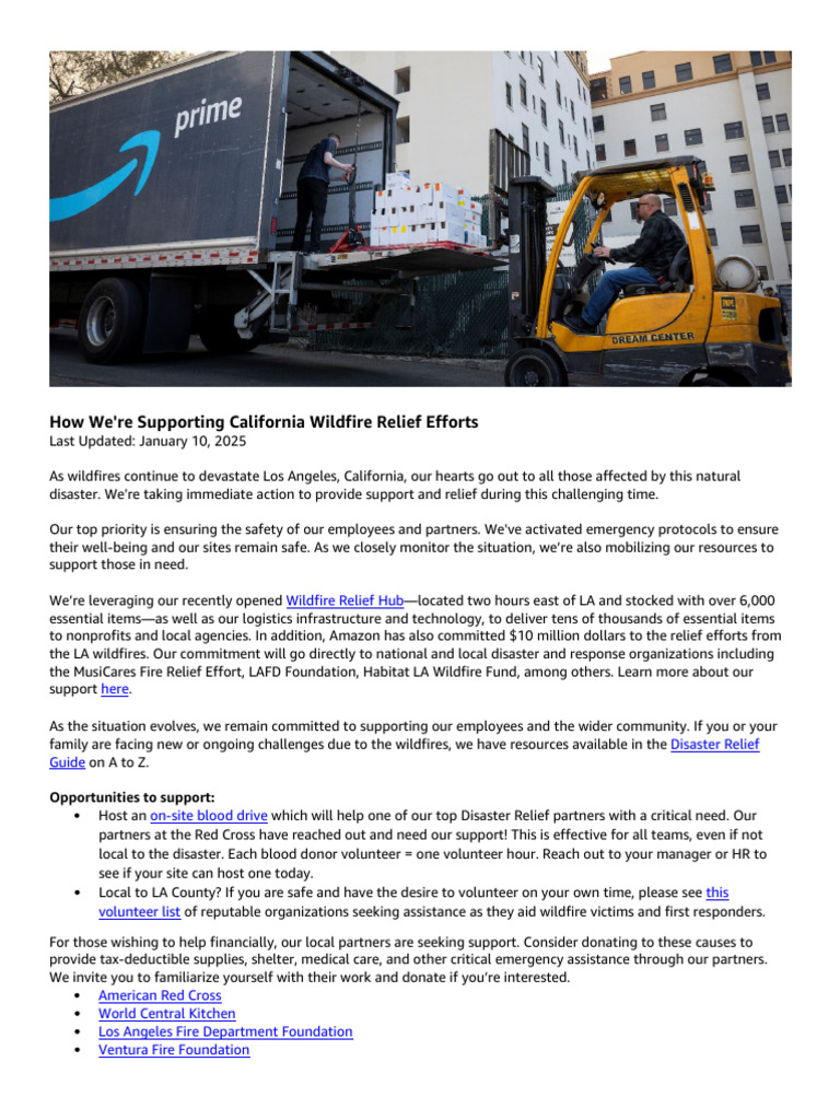California Wildfire Relief Support Efforts | PDF | Volunteering ...
