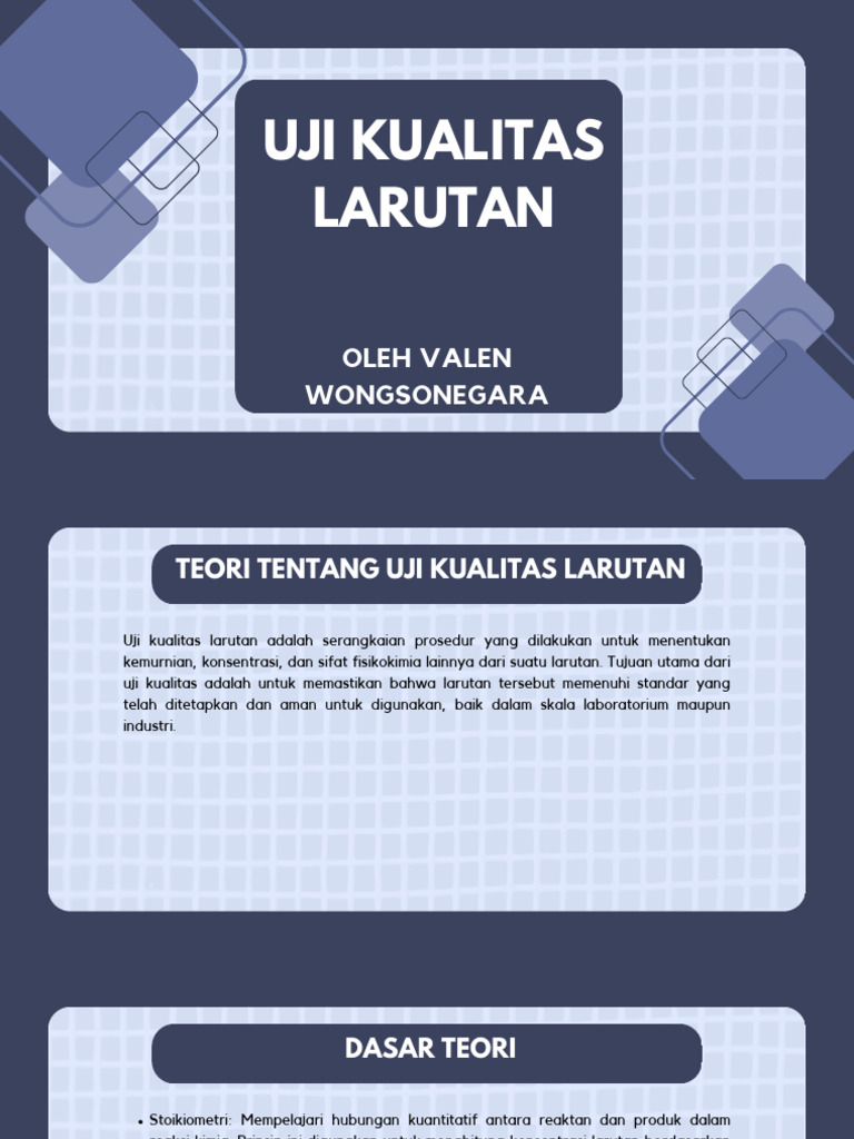 Uji Kualitas Larutan | PDF