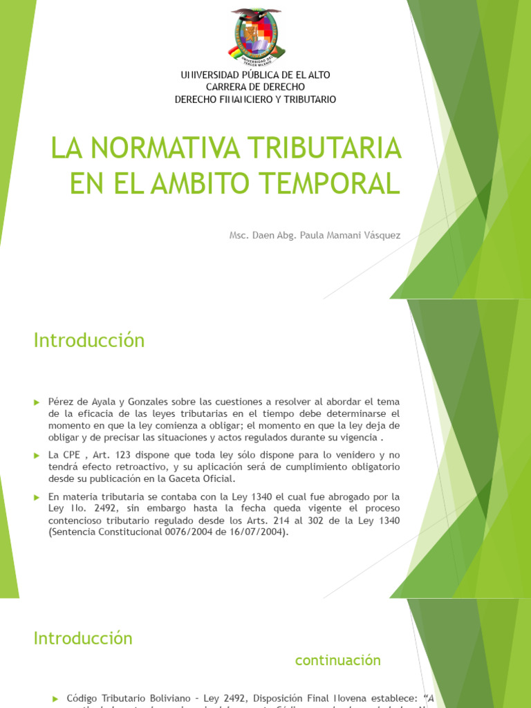 Tema 5 La Normativa Tributaria en El Ambito Temporal | PDF | Estatuto ...