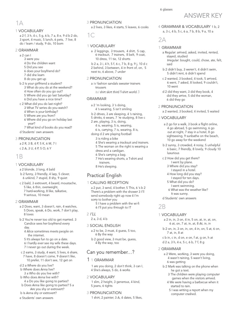 English File Pre-Intermediate-Workbook Answer Key | PDF | Waiting Staff ...