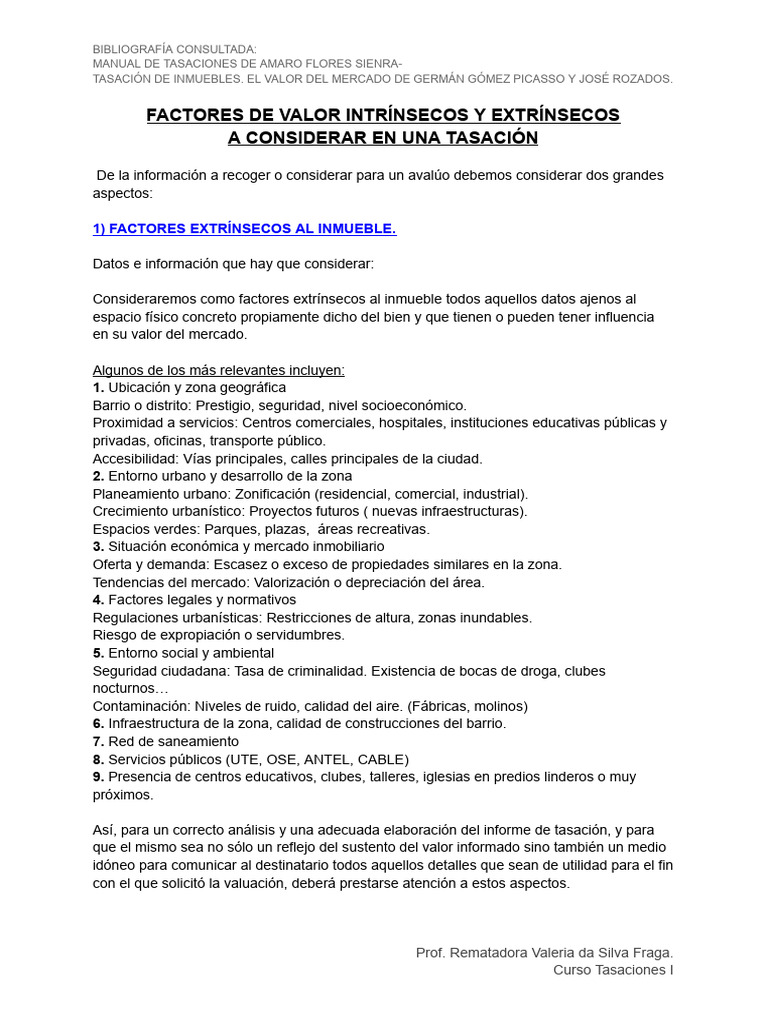 Factores de Valor Intrínsecos y Extrínsecos A Considerar en Una ...