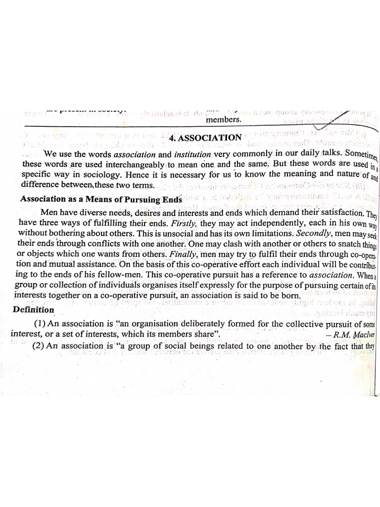 Association and Institution | PDF