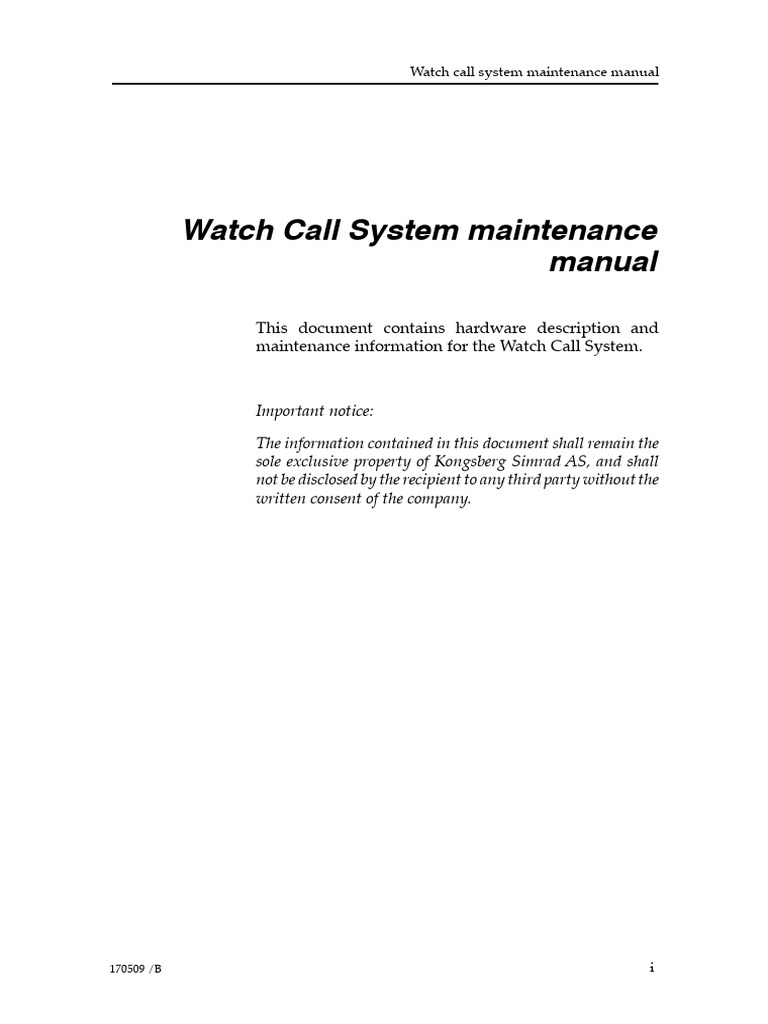 Watch Call System Maintenance Manual | PDF | Light Emitting Diode | Liquid Crystal Display