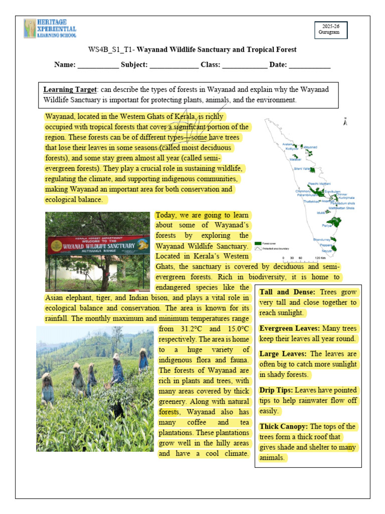Wayanad Wildlife Sanctuary Overview | PDF | Forests | Natural Environment
