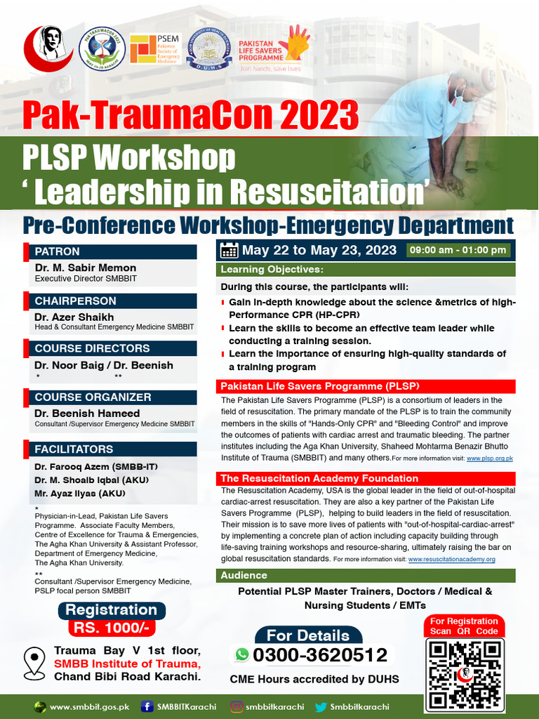 PLSP Leadership in Resuscitation Course Workshop Poster | PDF | Cardiopulmonary Resuscitation ...