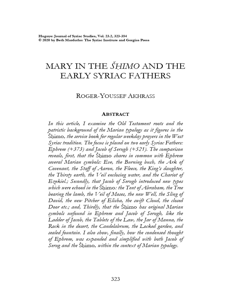Marian Typology in the Šḥimo Service | PDF | Mary, Mother Of Jesus | Jesus