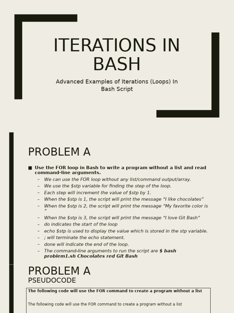 Ch16-Advanced Examples of Iterations (Loops) in Bash Script | PDF | Control Flow | Computing