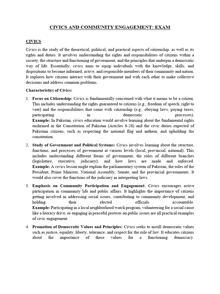 Civics and Community Engagement Exams | PDF | Citizenship | Naturalization