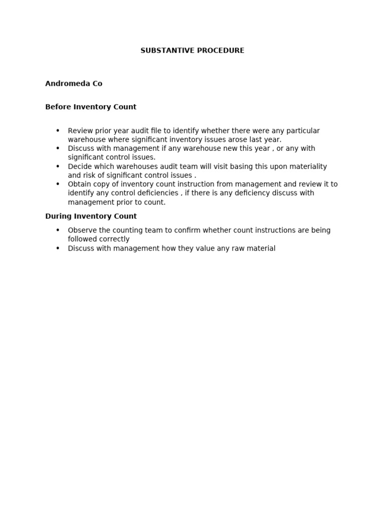 Inventory Count Audit Procedures Guide | PDF