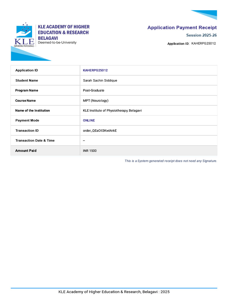 Fee Receipt - Payment Receipt | PDF