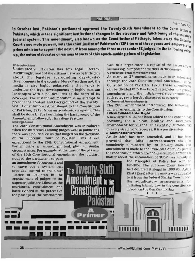 Pakistan's 26th Constitutional Amendment Explained | PDF | Governance ...