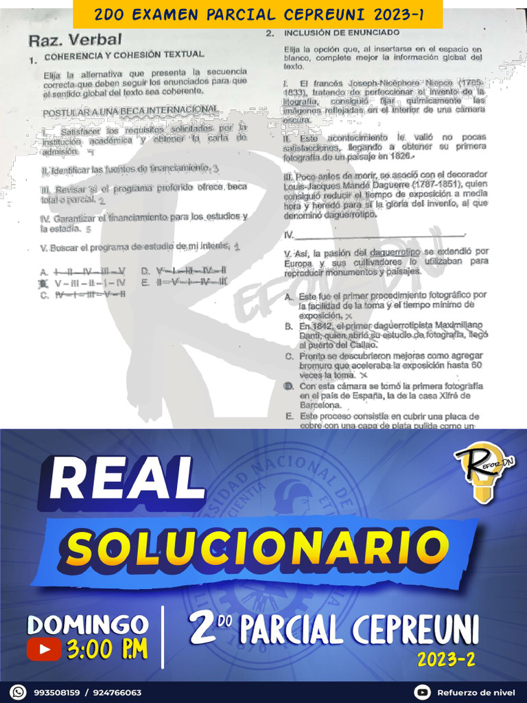 2do Examen Parcial Cepreuni 2023-2 | PDF